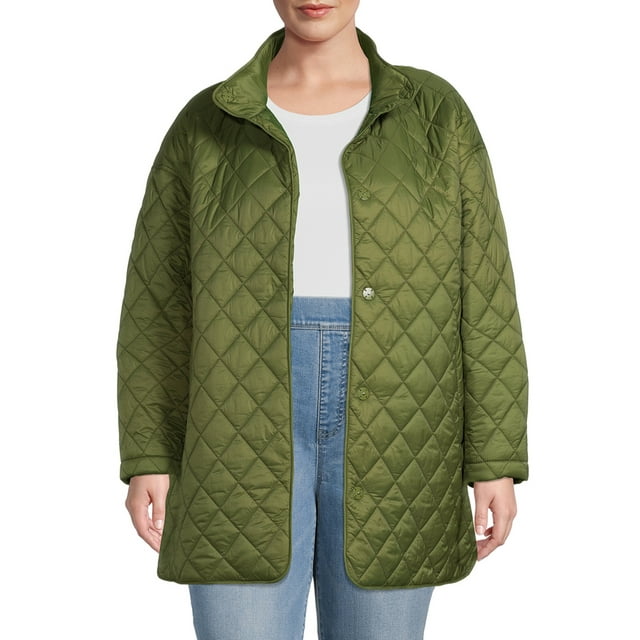 Time and Tru women's Plus Quilted Barn Coat - Walmart.com