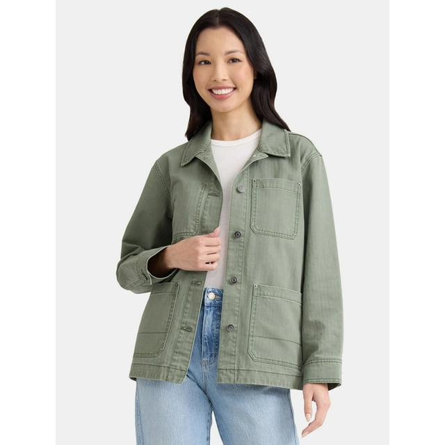 Time and Tru Women's and Women’s Plus Denim Utility Jacket, Sizes XS-4X - Walmart.com