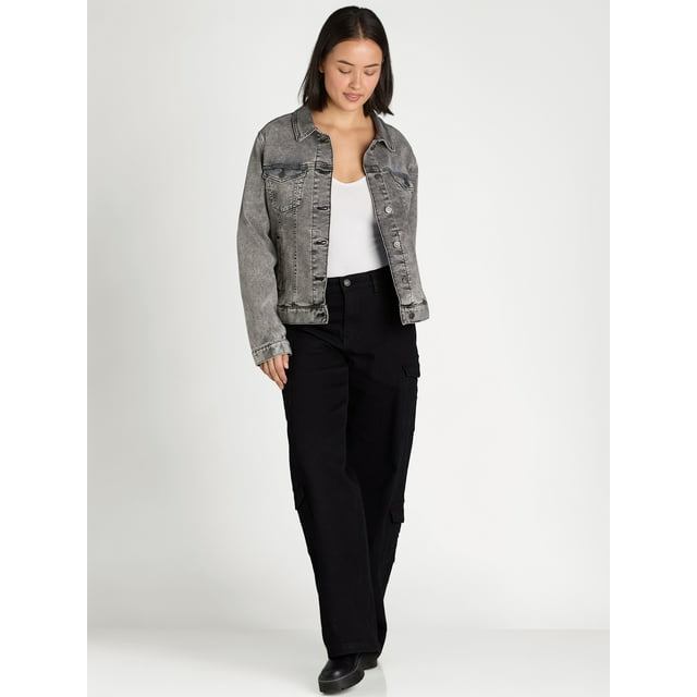 Time and Tru Women's and Women's Plus Denim Jacket, Sizes XS-4X ...