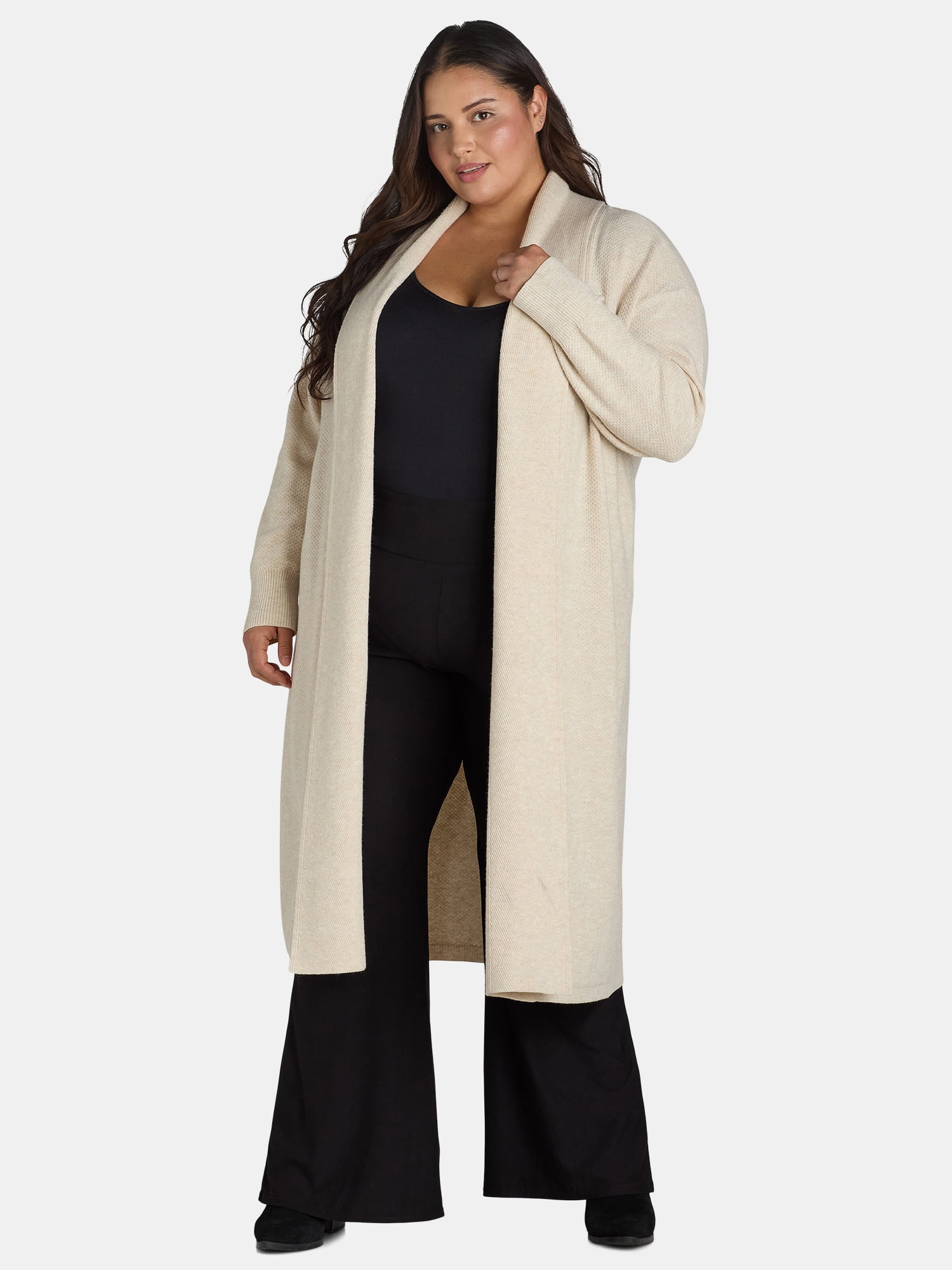 Time and Tru Women's and Women’s Plus Duster Cardigan Sweater ...