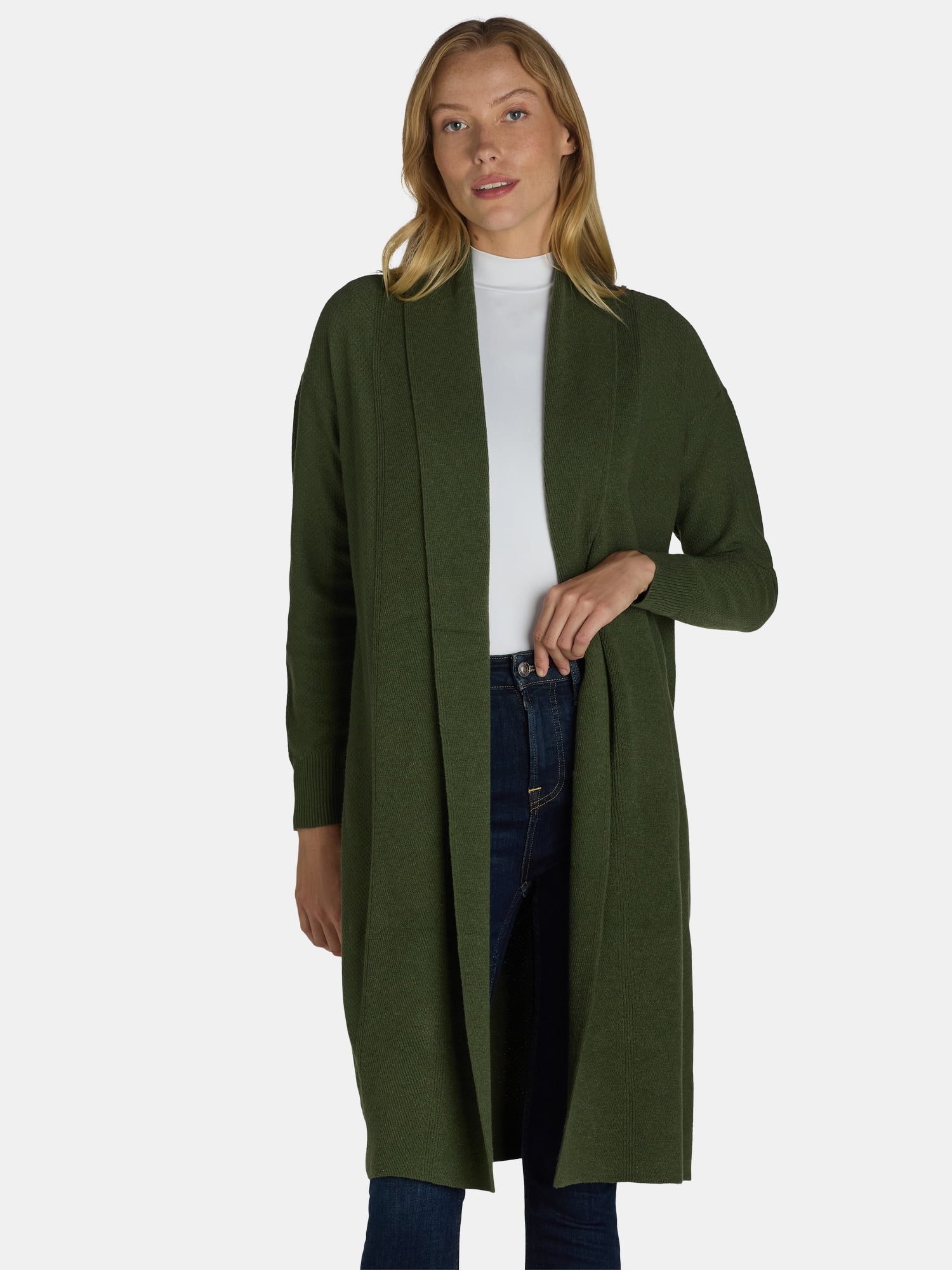 Time and Tru Women's and Women’s Plus Duster Cardigan Sweater ...