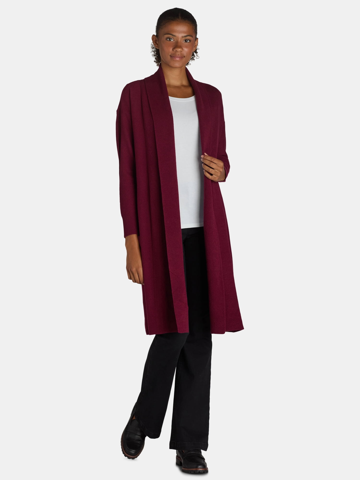 Time and Tru Women's and Women’s Plus Duster Cardigan Sweater ...