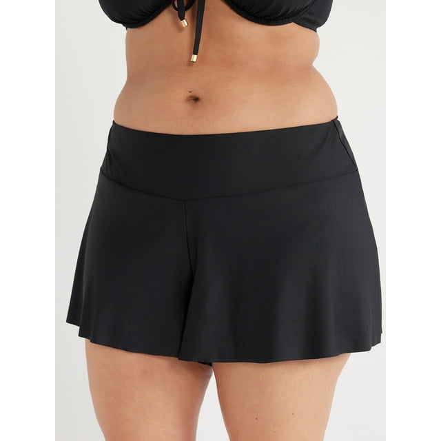 Time and Tru Women's and Women's Plus Flowy Swim Shorts, Sizes S-3X ...