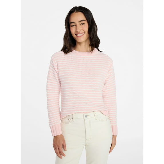 Time and Tru Women's Pullover Chenille Top with Long Sleeves, Sizes XS ...