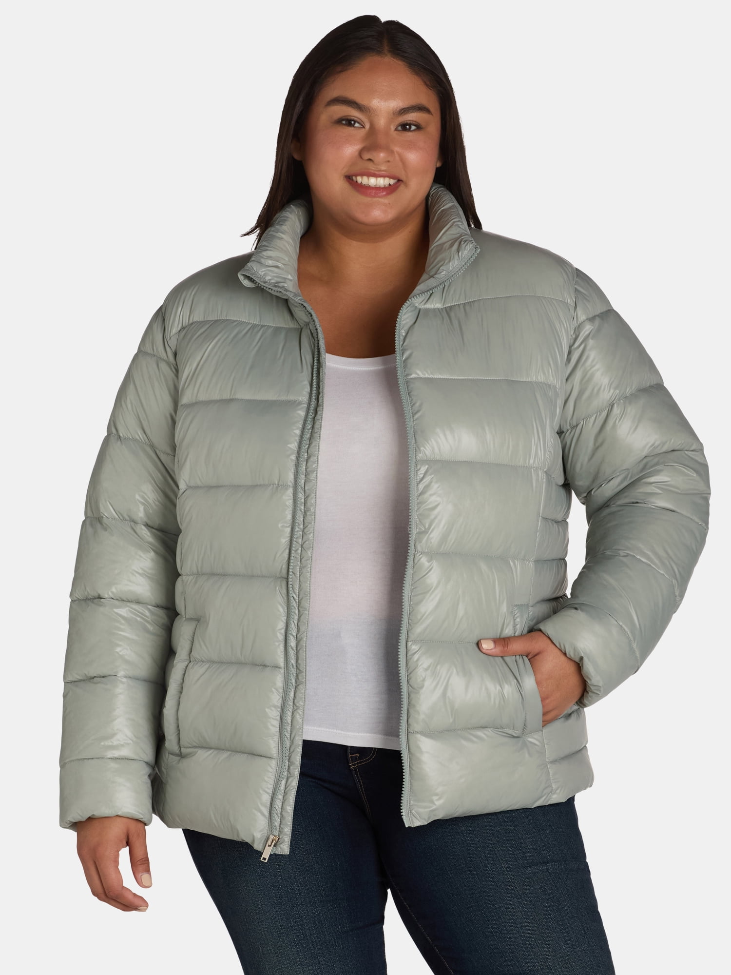 Time and Tru Women's Plus Puffer Jacket - Walmart.com