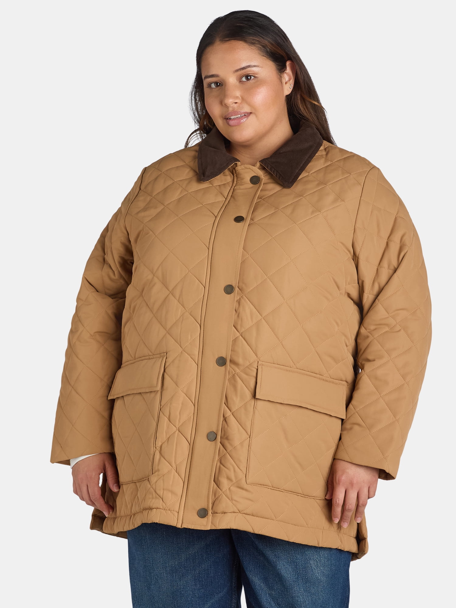 Time and Tru Women's Quilted Barn Jacket - Walmart.com