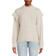Time and Tru Women's Cable Stitch Polo Sweater - Walmart.com