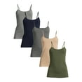 Time and Tru Women's Cami with Adjustable Straps, 5 Pack, Sizes XS-XXXL ...