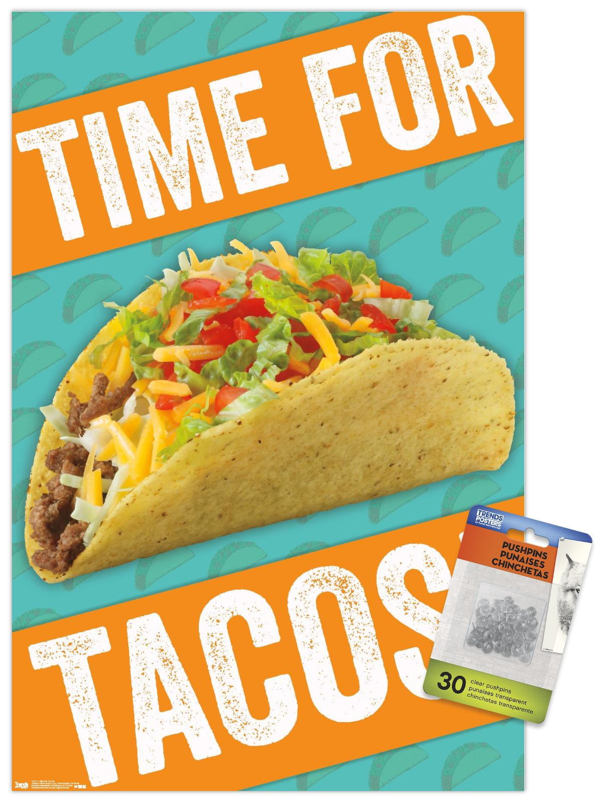 Time for Tacos! Wall Poster with Push Pins, 14.725" x 22.375" - Walmart.com
