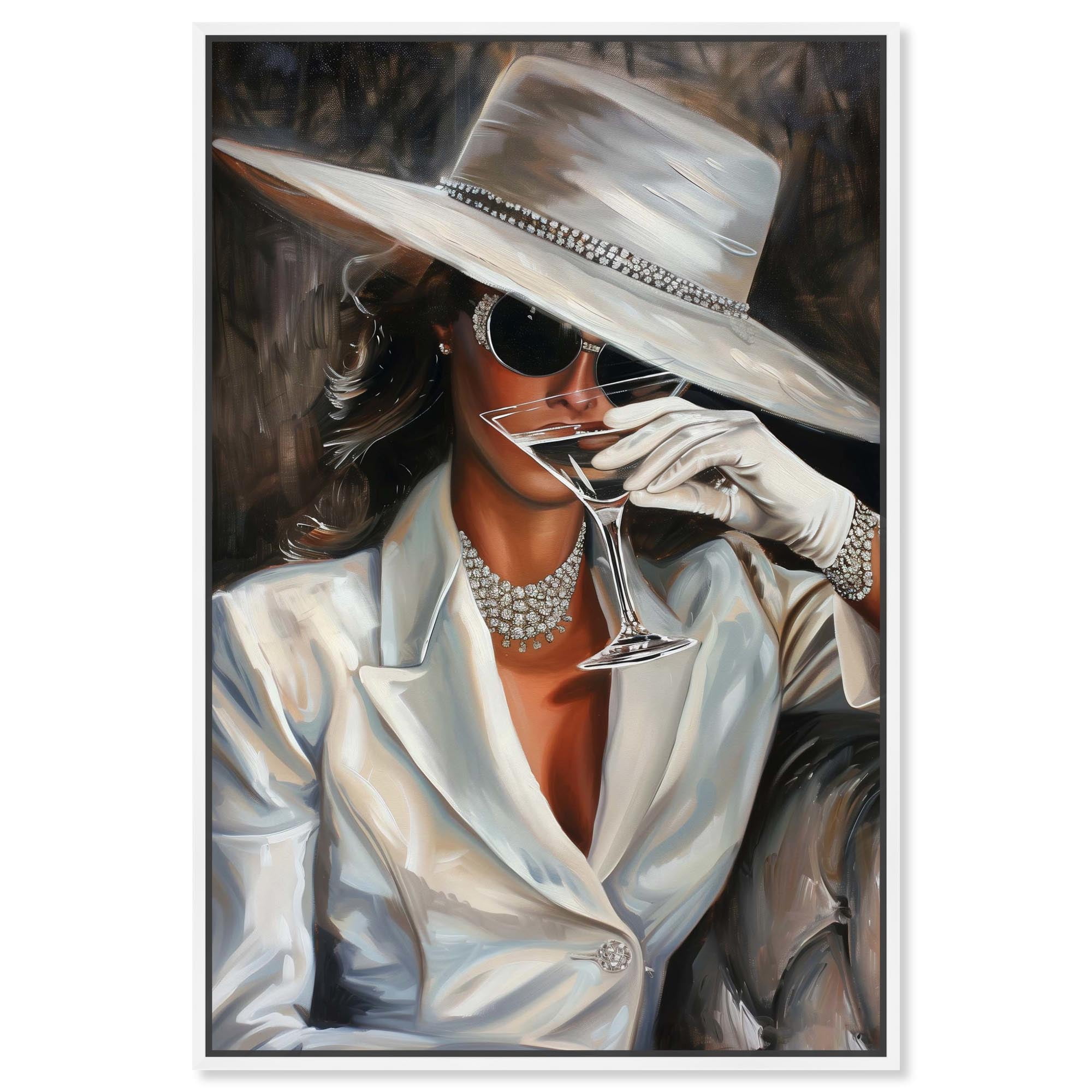 Time for a Martini Canvas Glam Art by Art Remedy, White Frame, 20 x 30 - Walmart.com