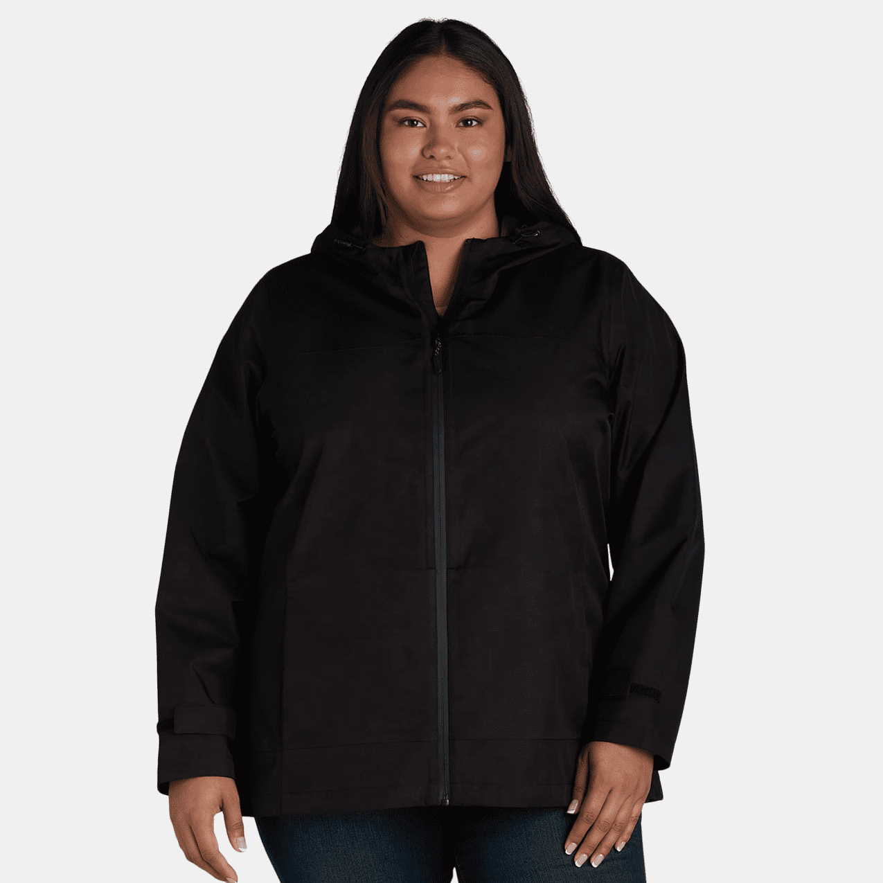 Time and Tru Women's and Women's Plus Waterproof Hooded Rain Jacket ...