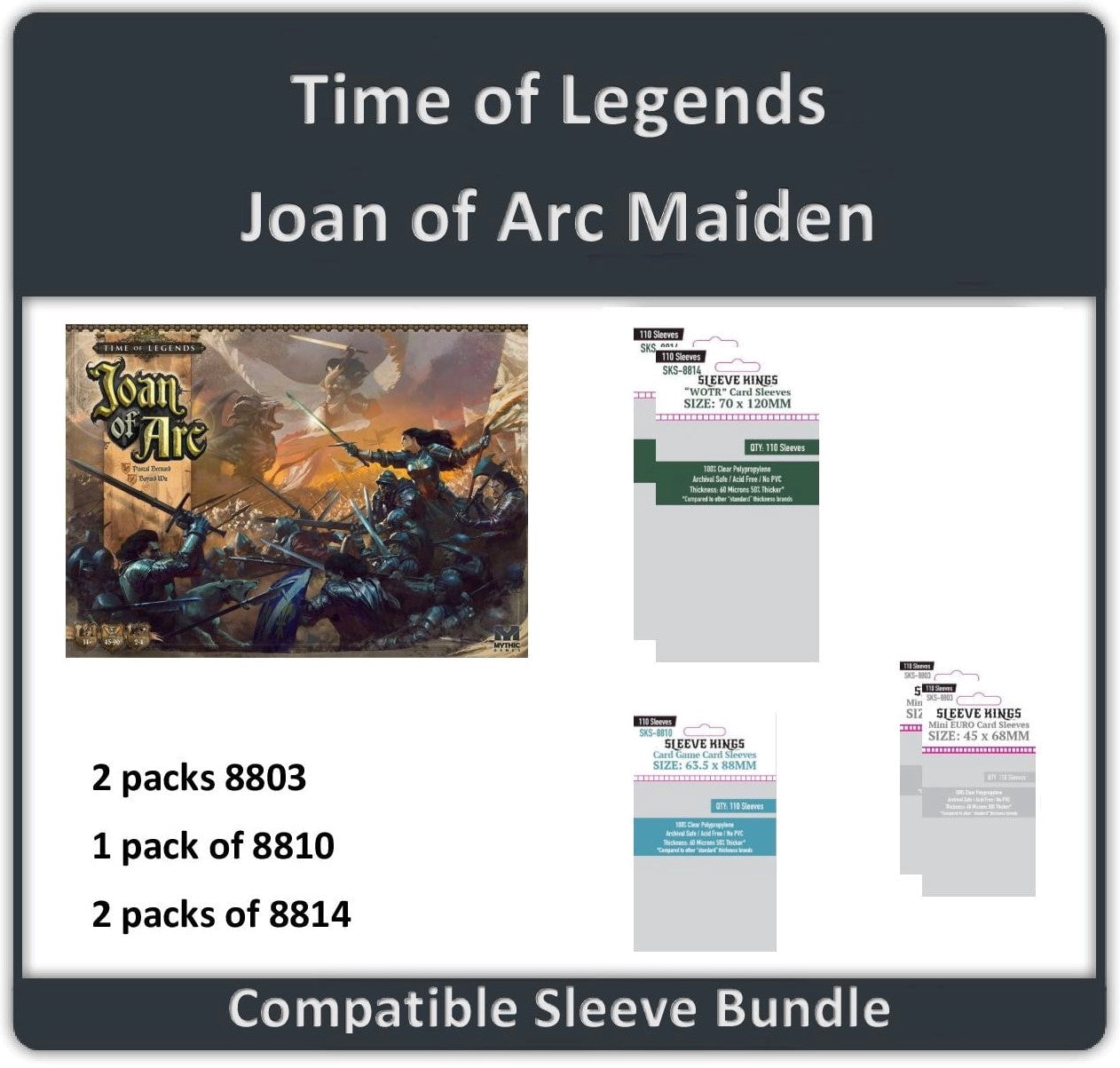 "Time of Legends: Joan of Arc" Compatible Sleeve Bundle (8803 X 2 ...