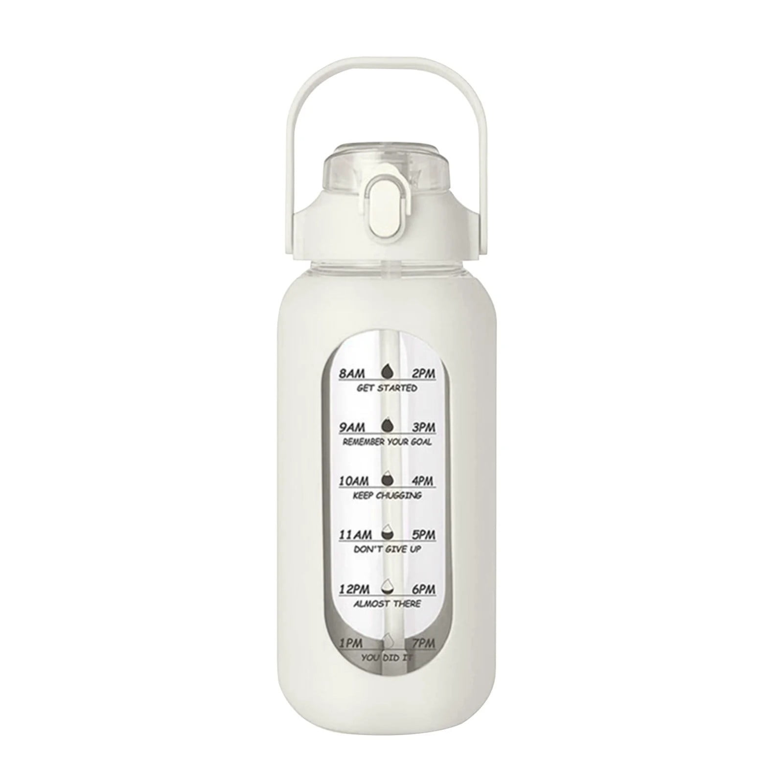 Time scale, straw, water cup 56 Oz Glass Water Bottle With Time Marker ...