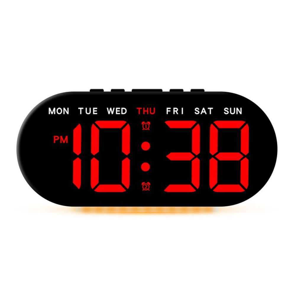 Time temperature date display alarm clock simple large screen LED clock ...