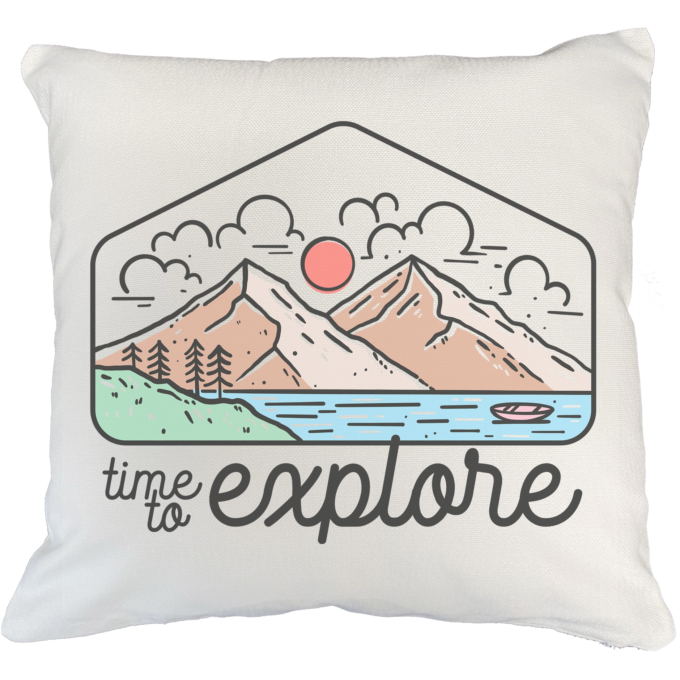 Time to Explore, Hiking, Vacation or Adventure Themed Line Art Merch ...