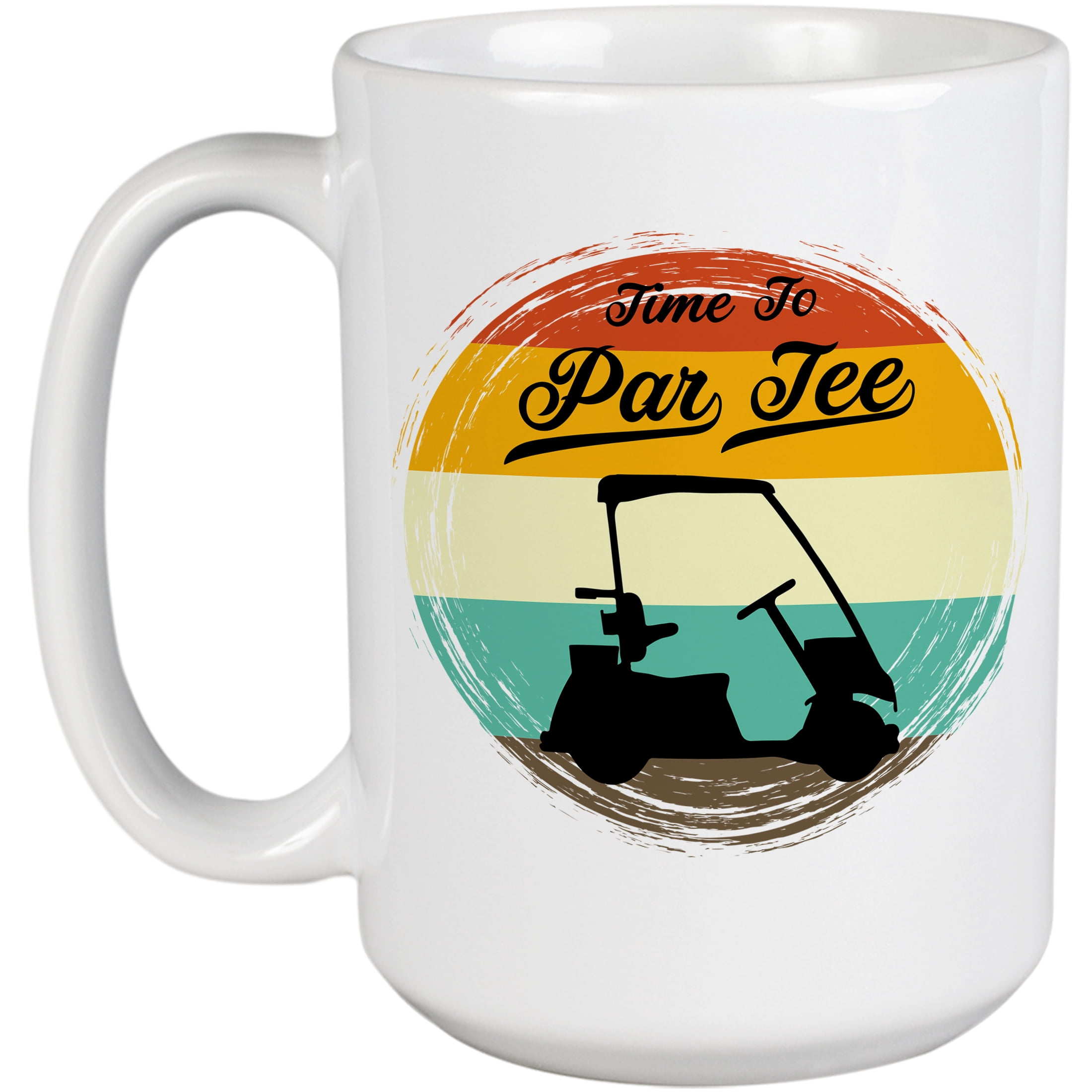 Time to Par Tee Pun with a Cart or Buggy & Vintage Colors, Golf Player ...