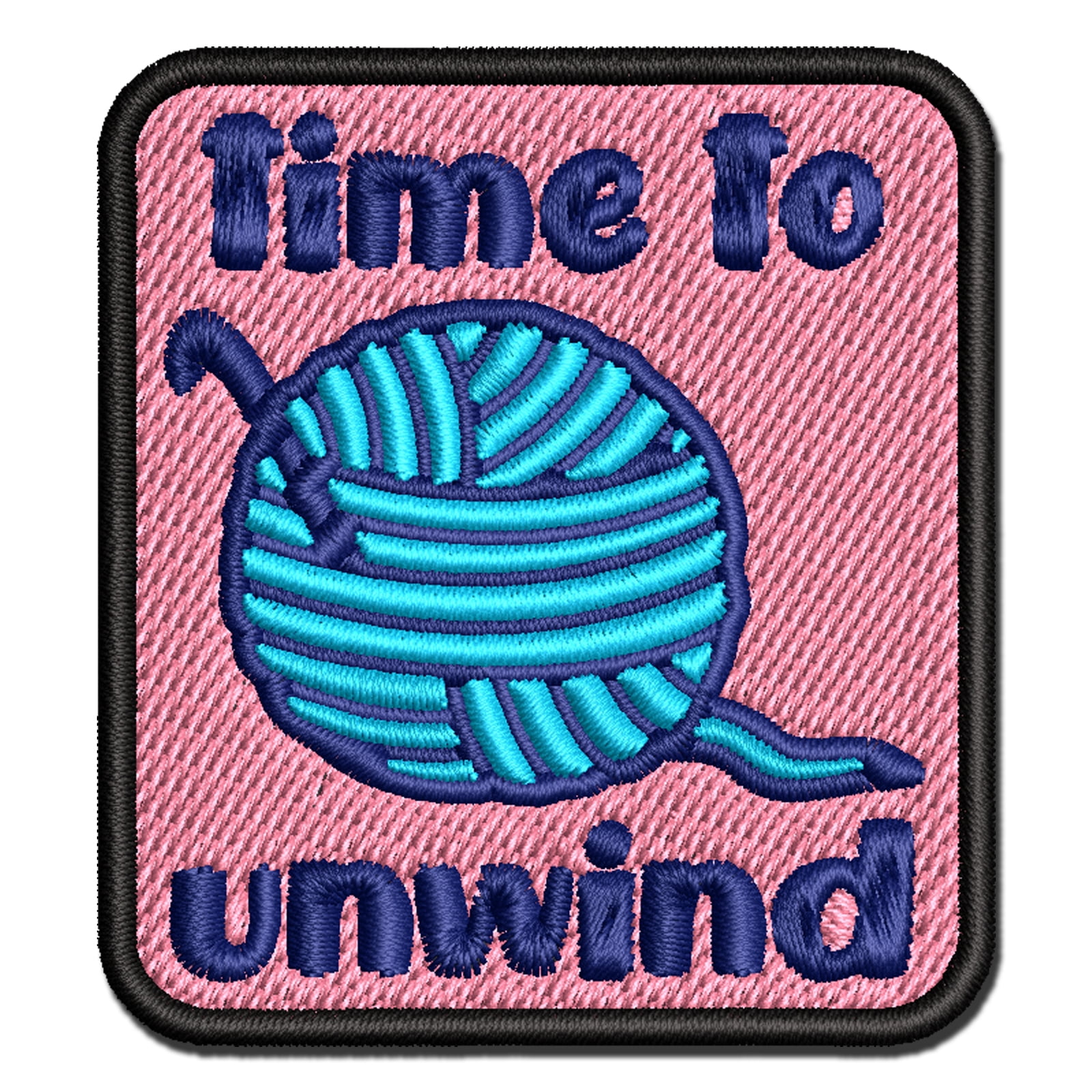 Time to Unwind Crocheting Applique Multi-Color Embroidered Hook & Loop Patch - 3.5 Inch Large ...