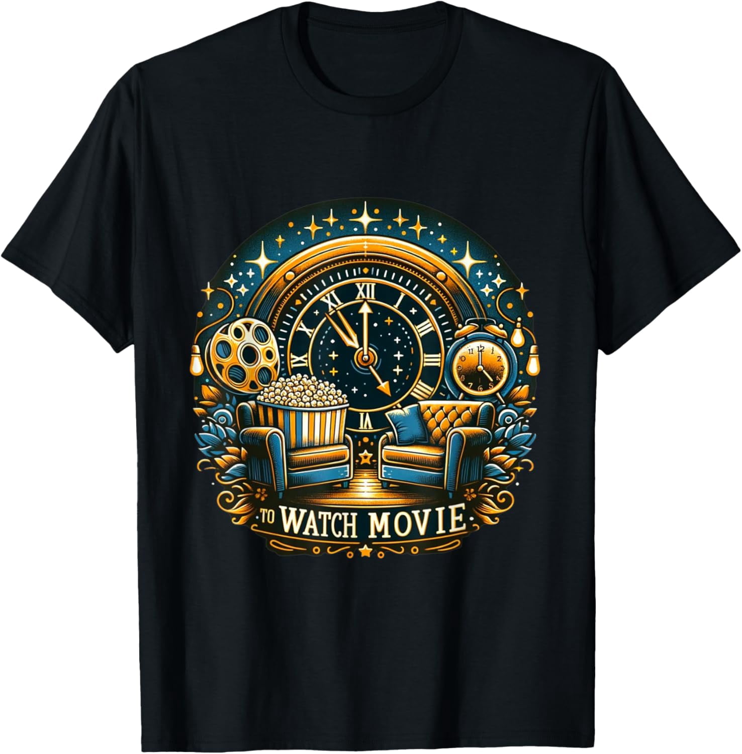 Time to Watch a Movie - Cozy Cinema Night Essential T-Shirt - Walmart.com