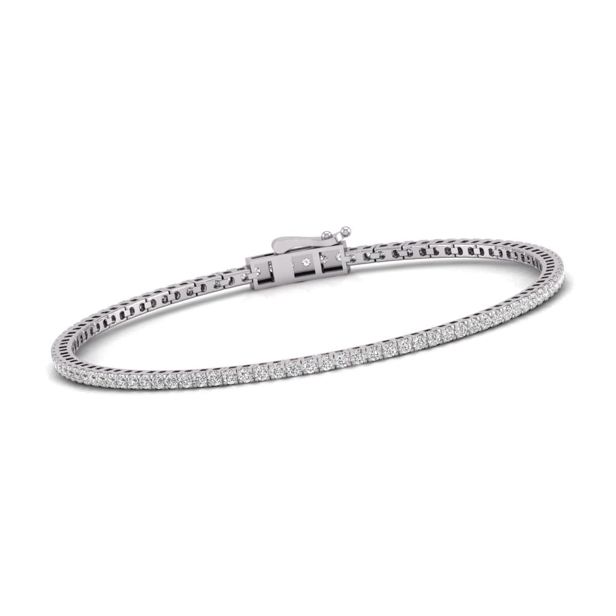 TimeLe$$ Classics 1 Carat TW Lab Grown Diamond Tennis Bracelet in 14K White Gold - Walmart.com