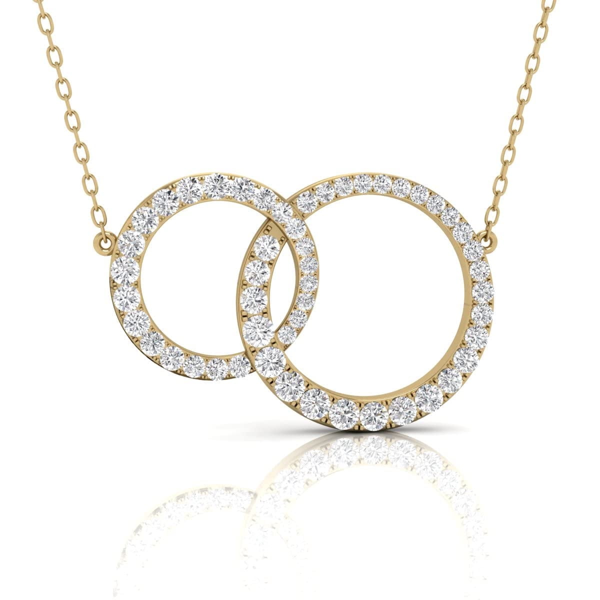 TimeLe$$ Classics Interlock Circle Natural Diamond Pendant in 10K ...
