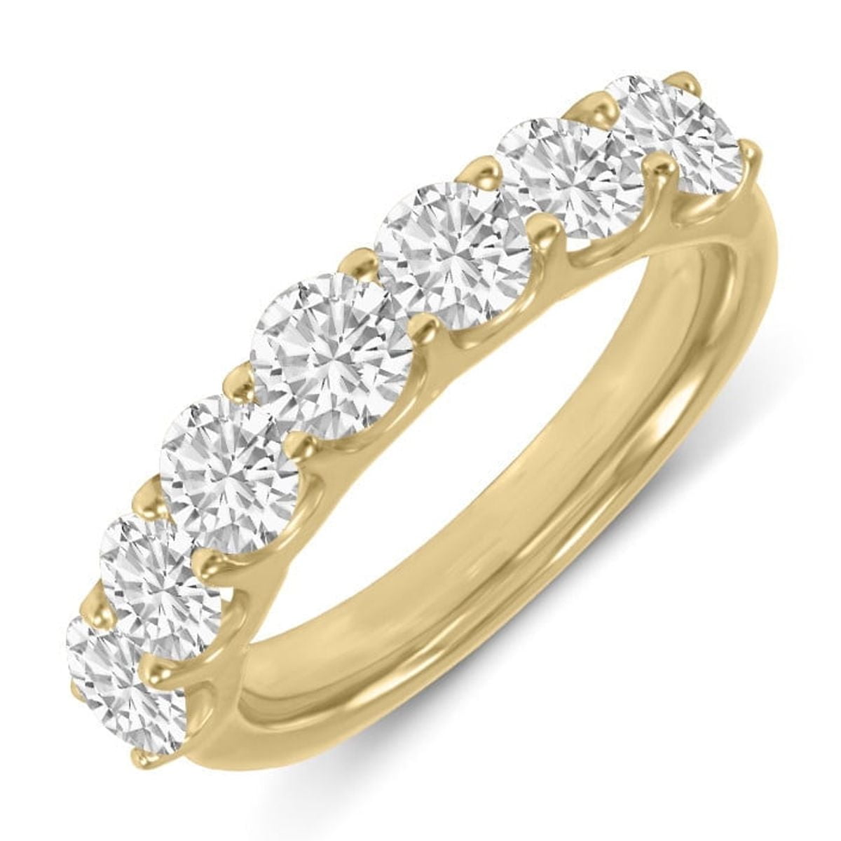 TimeLe$$ Classics Lab Grown Seven Stone Diamond Anniversary Bands and Wedding Rings For Women in ...