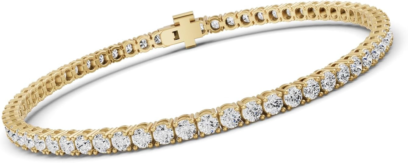 TimeLess Classics 4-Prong Setting Straight-Line Lab-Grown Diamond ...