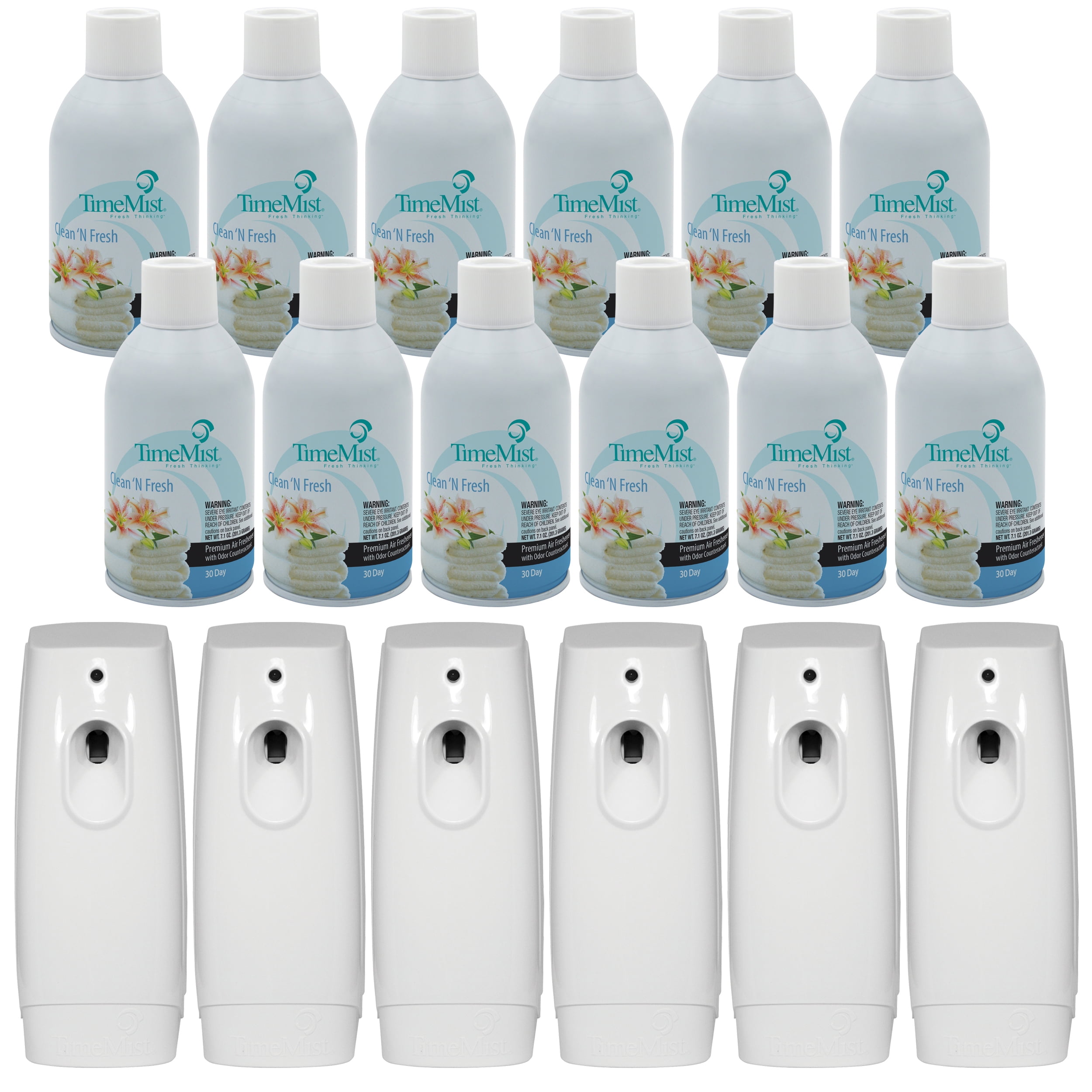 TimeMist Premium Metered Air Freshener Refills, Clean & Fresh (12) with ...