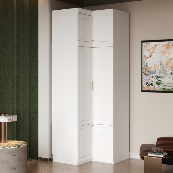 Timechee 93.9"H/74.2"H Armoires Wardrobe Closet Cabinet Hanging Drawers ...