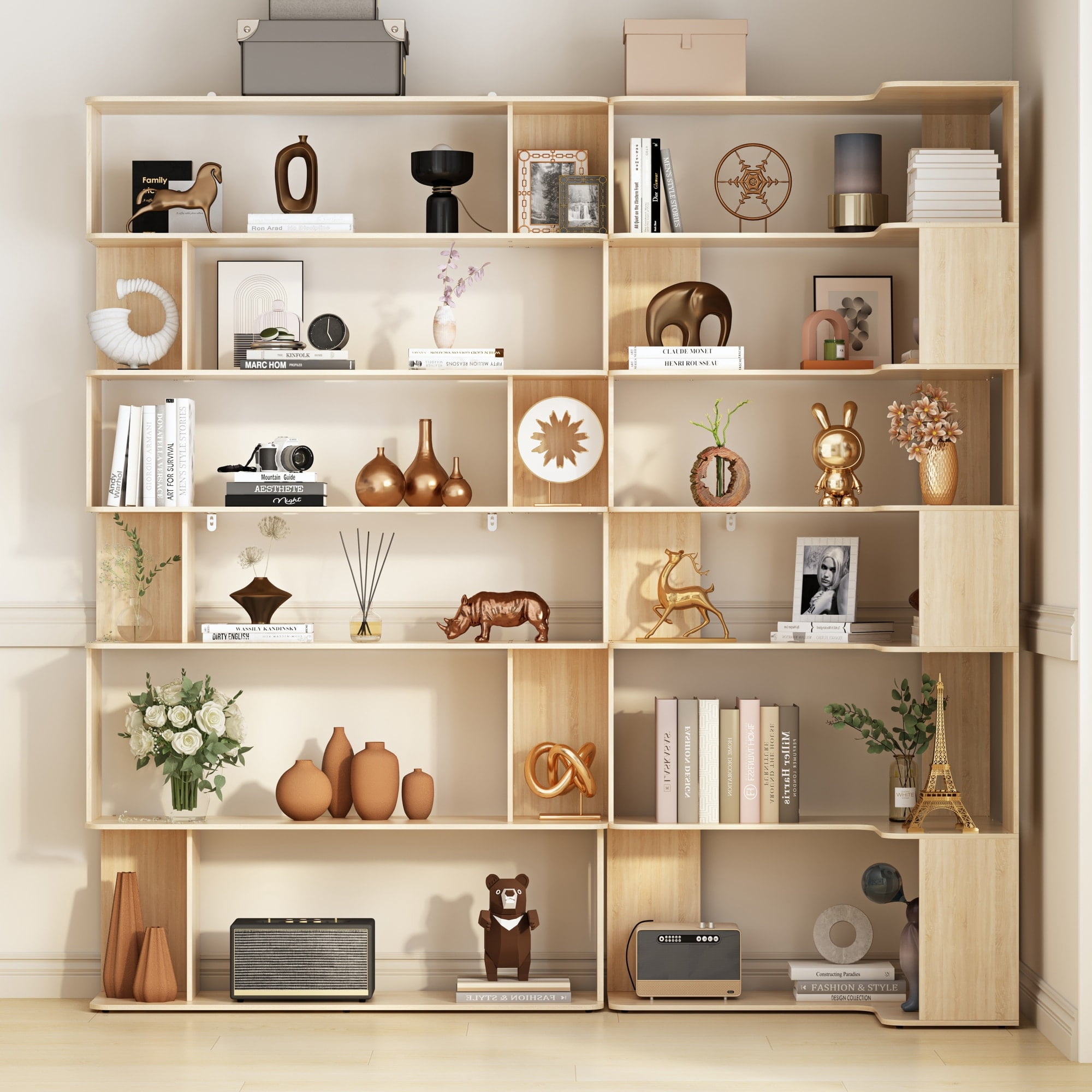 Timechee Buffet Display Cabinet Bookshelf Bookcase 81.9 Inches Tall ...