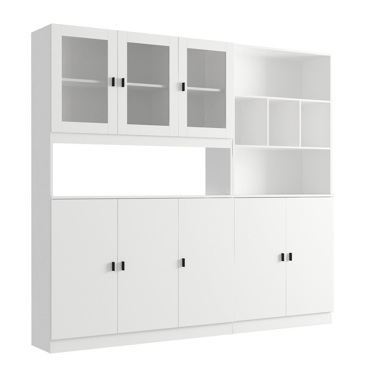 Timechee Combined Bookcase Kitchen Cabinet Display Cabinet Pantry 8Door ...