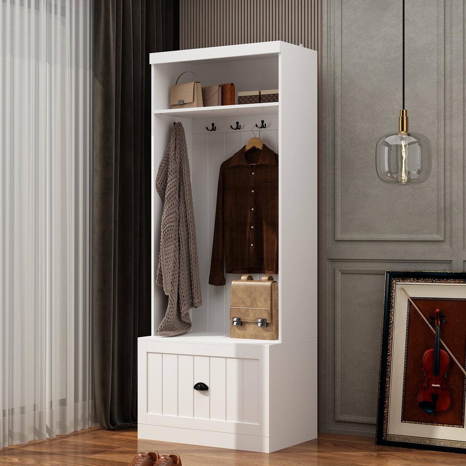 Timechee Combo Entryway Hall Trees Storage Bench Closet Organizer ...