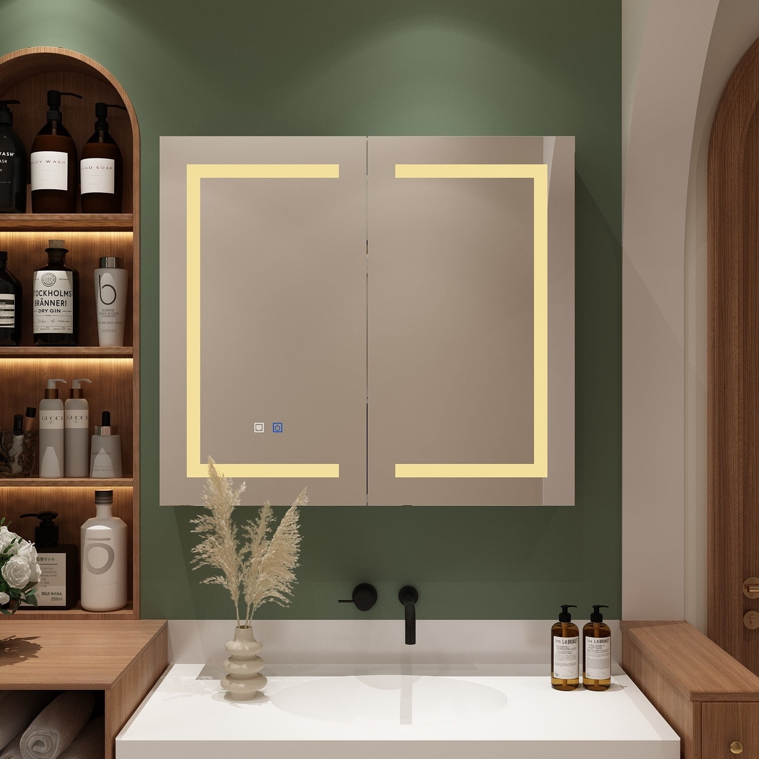 Timechee Led Mirror Cabinet Bathroom Wall Mounted Medicine Cabinet ...