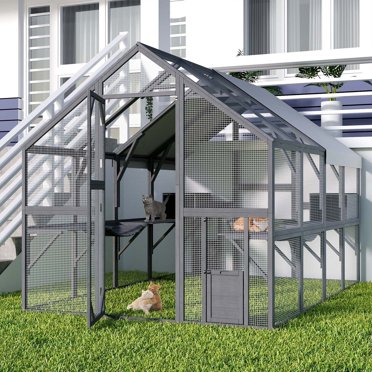 HighSound Catio Outdoor Cat Enclosure, Large Cat House for Multiple ...