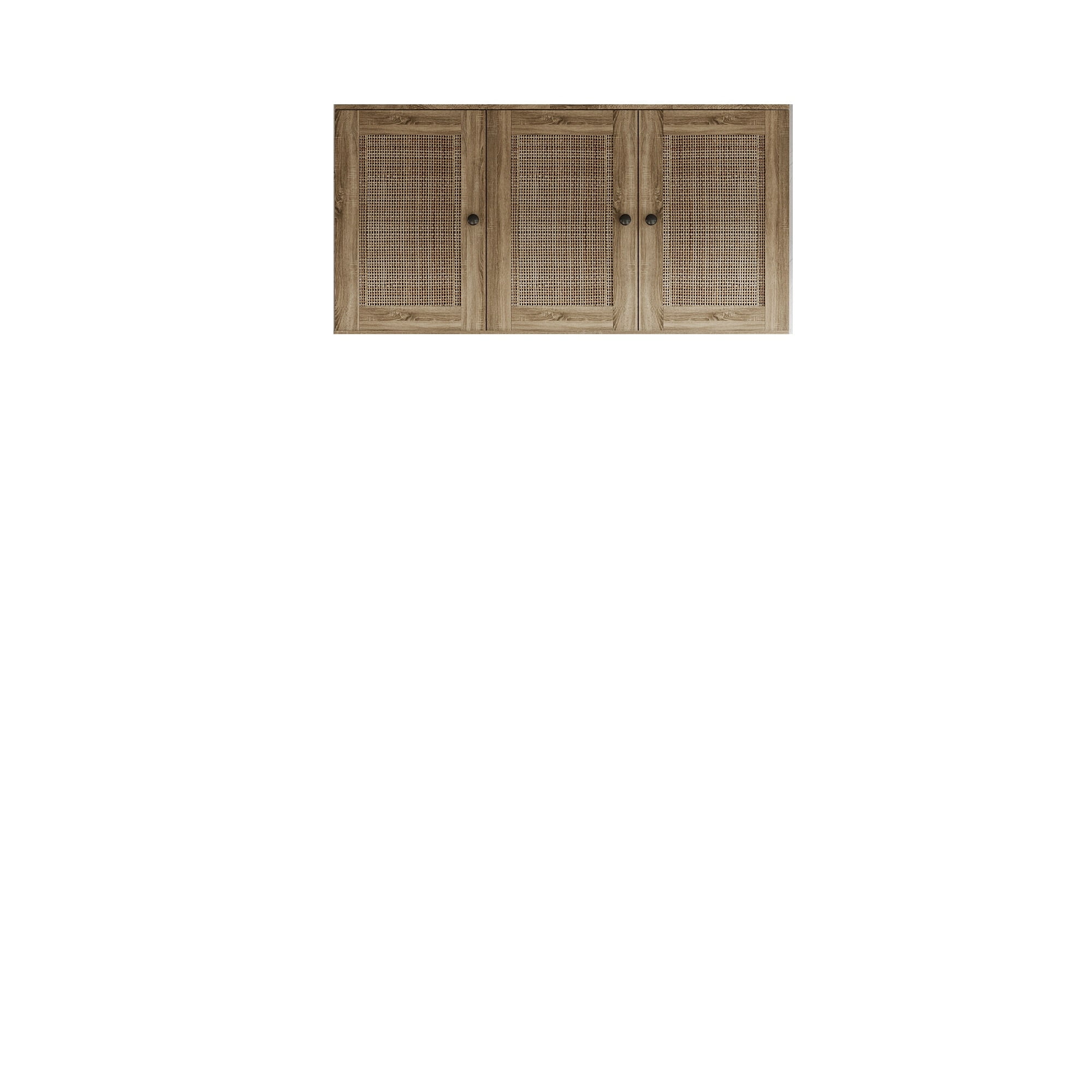 Timechee Rattan-Accented Wardrobe - Spacious Clothing Organizer with ...