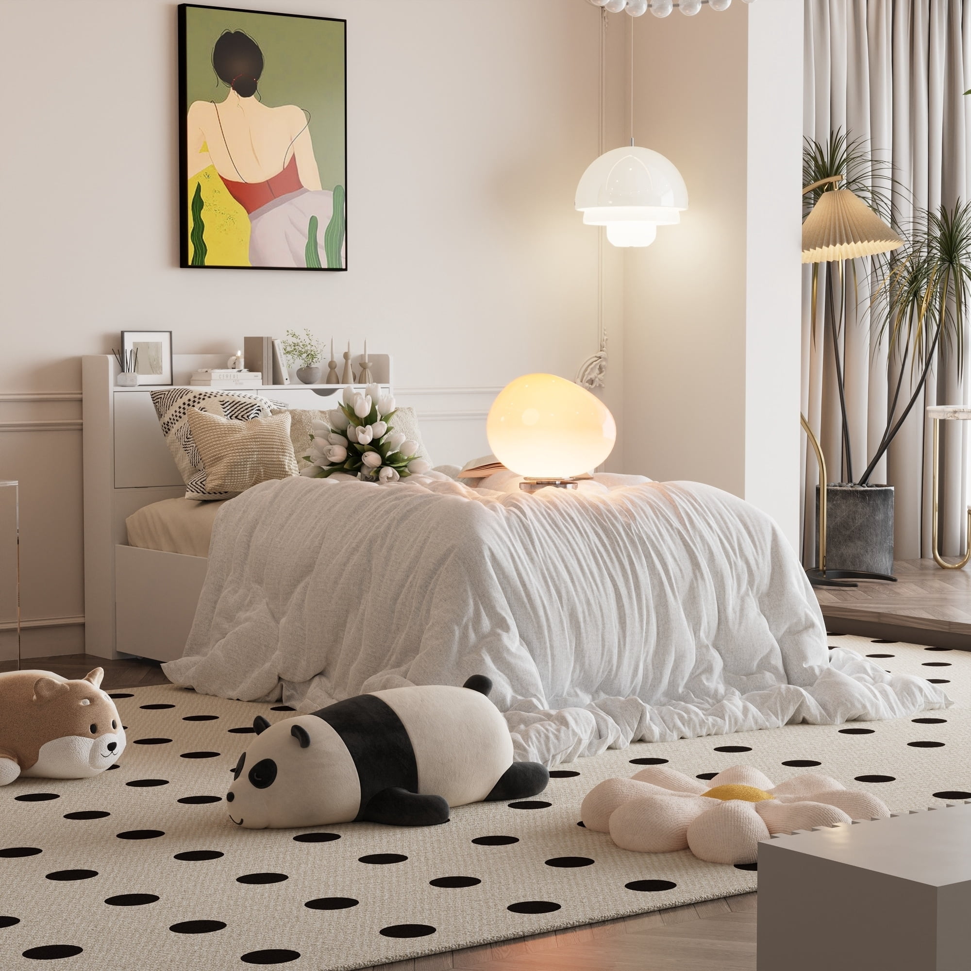 Timechee Twin Bed Frame with 3 Drawers And Hidden Storage Wood Frame ...