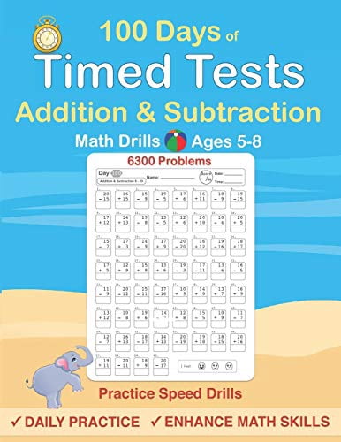Pre-Owned Timed Tests: Addition and Subtraction Math Drills, Practice ...