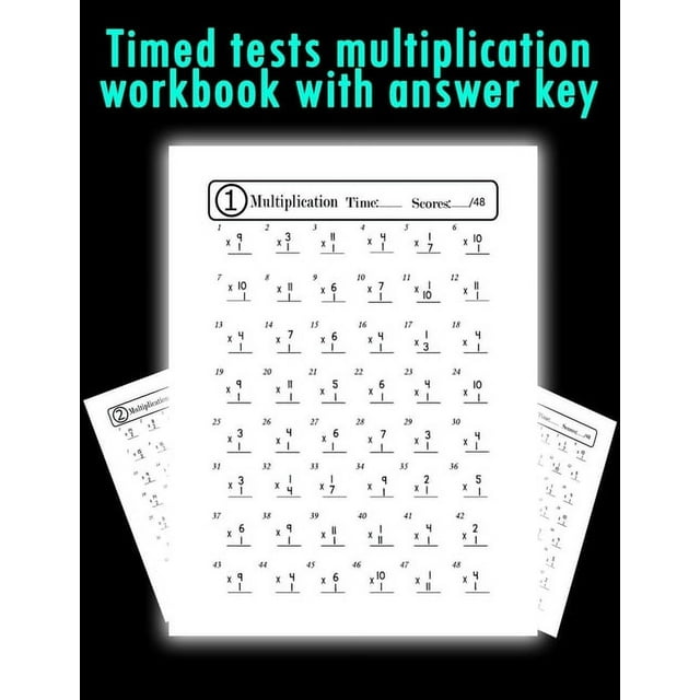 Timed tests multiplication workbook with answer key : beginner learning ...