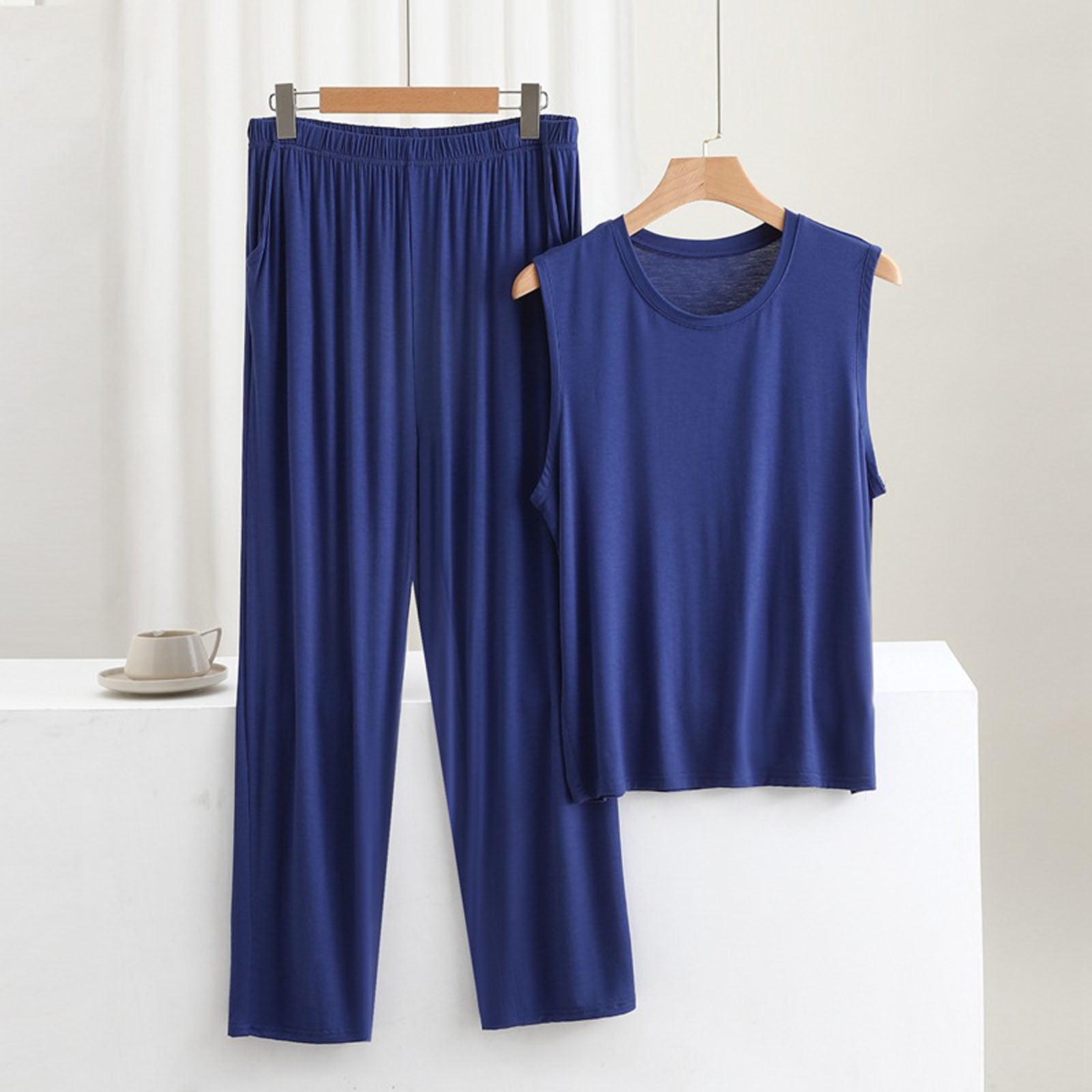 Timegard 2 Piece Sets for Men Plus Size Pajamas Loungewear Summer Soft ...