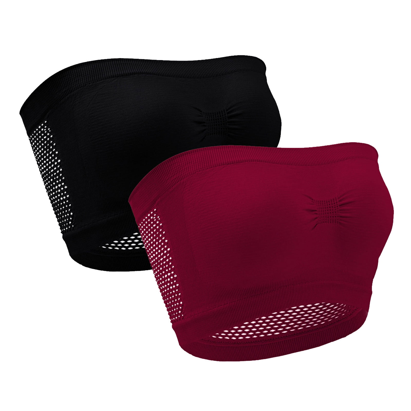 Timegard 2pc Tube Bras for Women Plus Size Seamless Wirefree Strapless ...