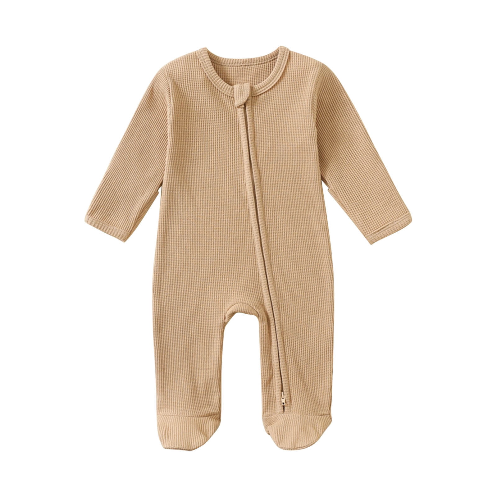 Timegard Baby Rompers Long Sleeve Zipper Footie Bodysuit Summer Toddler ...