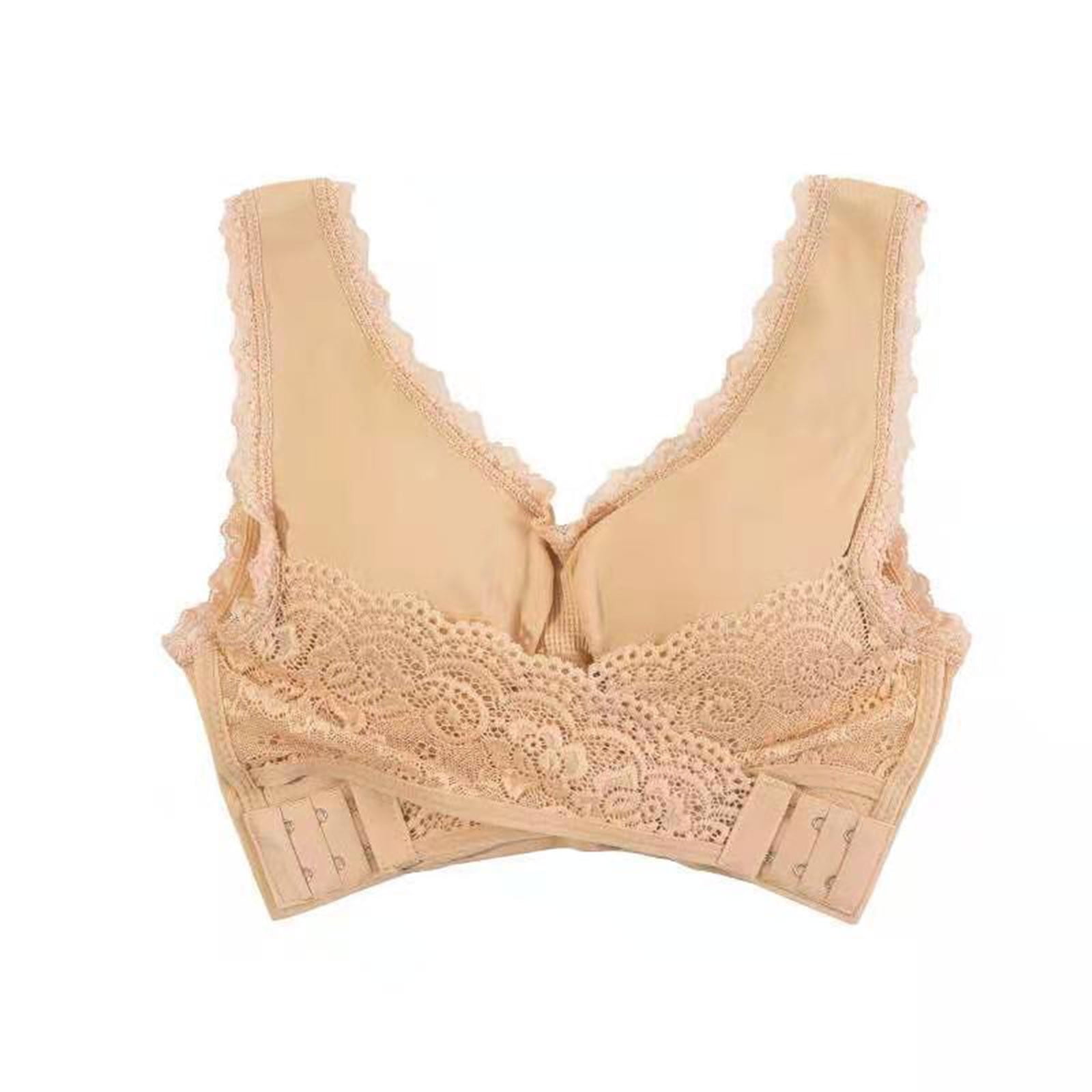 Timegard Bras for Women Full Coverage Lace Wide Strap Crisscross Side ...