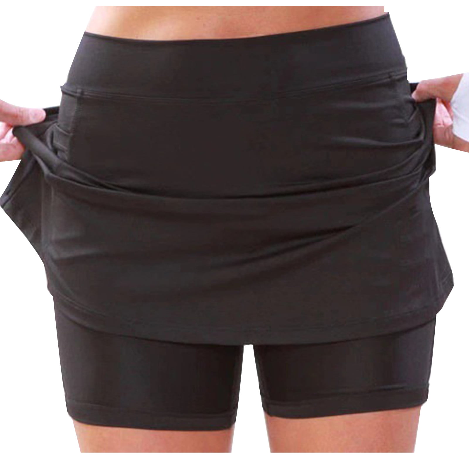 Timegard Plus Size Workout Shorts for Women 2 in 1 Athletic Yoga Skorts ...