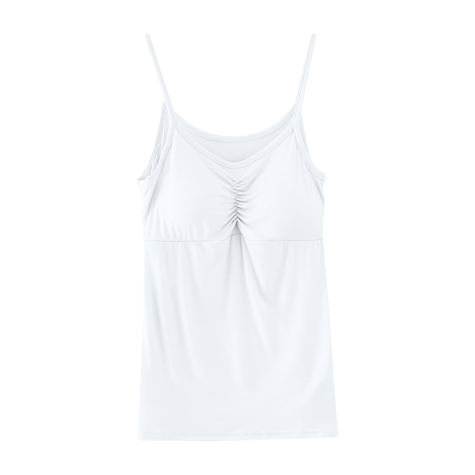 Timegard Sleep Tank Tops for Women with Built in Bra V-Neck Spaghetti ...