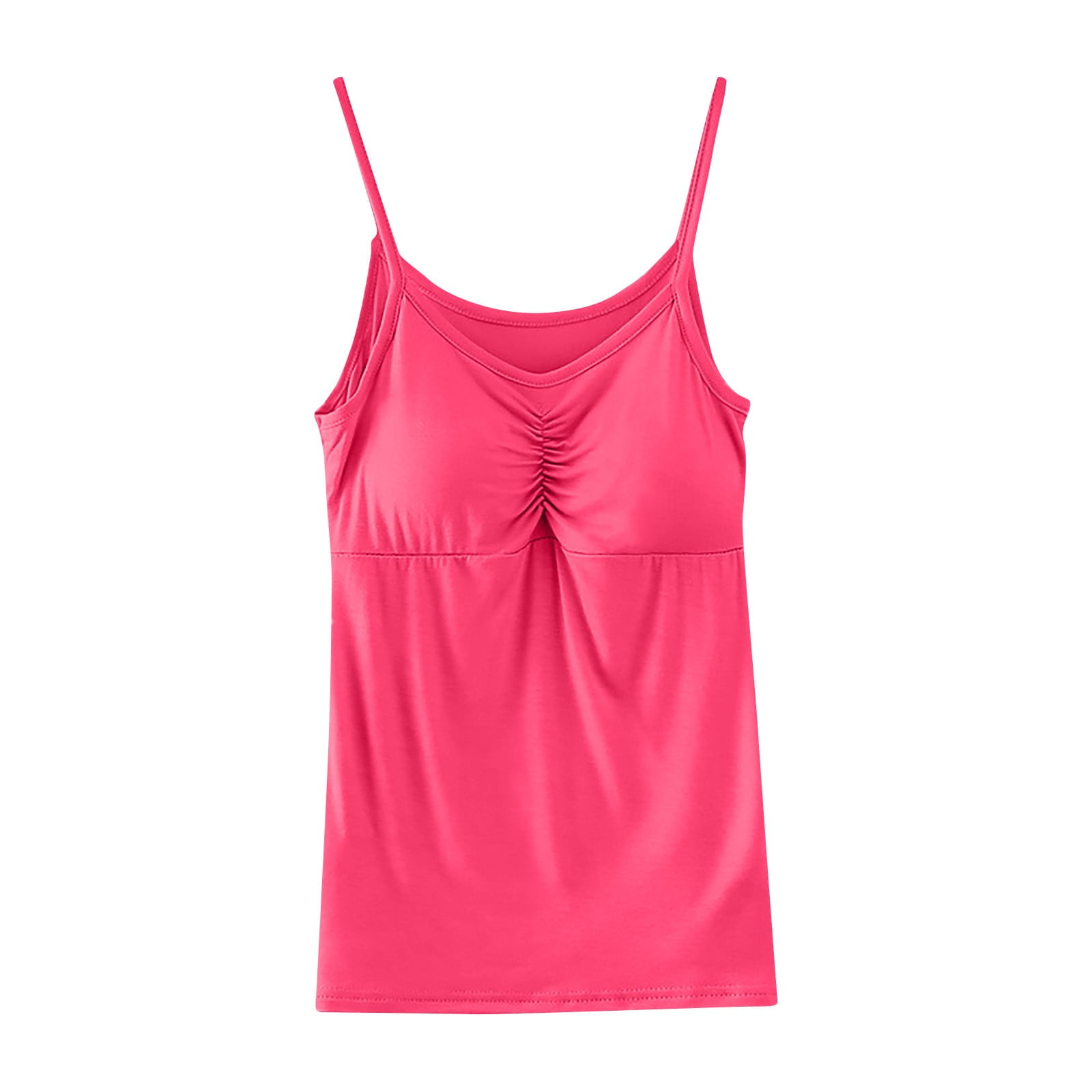 Timegard Sleep Tank Tops for Women with Built in Bra V-Neck Spaghetti ...