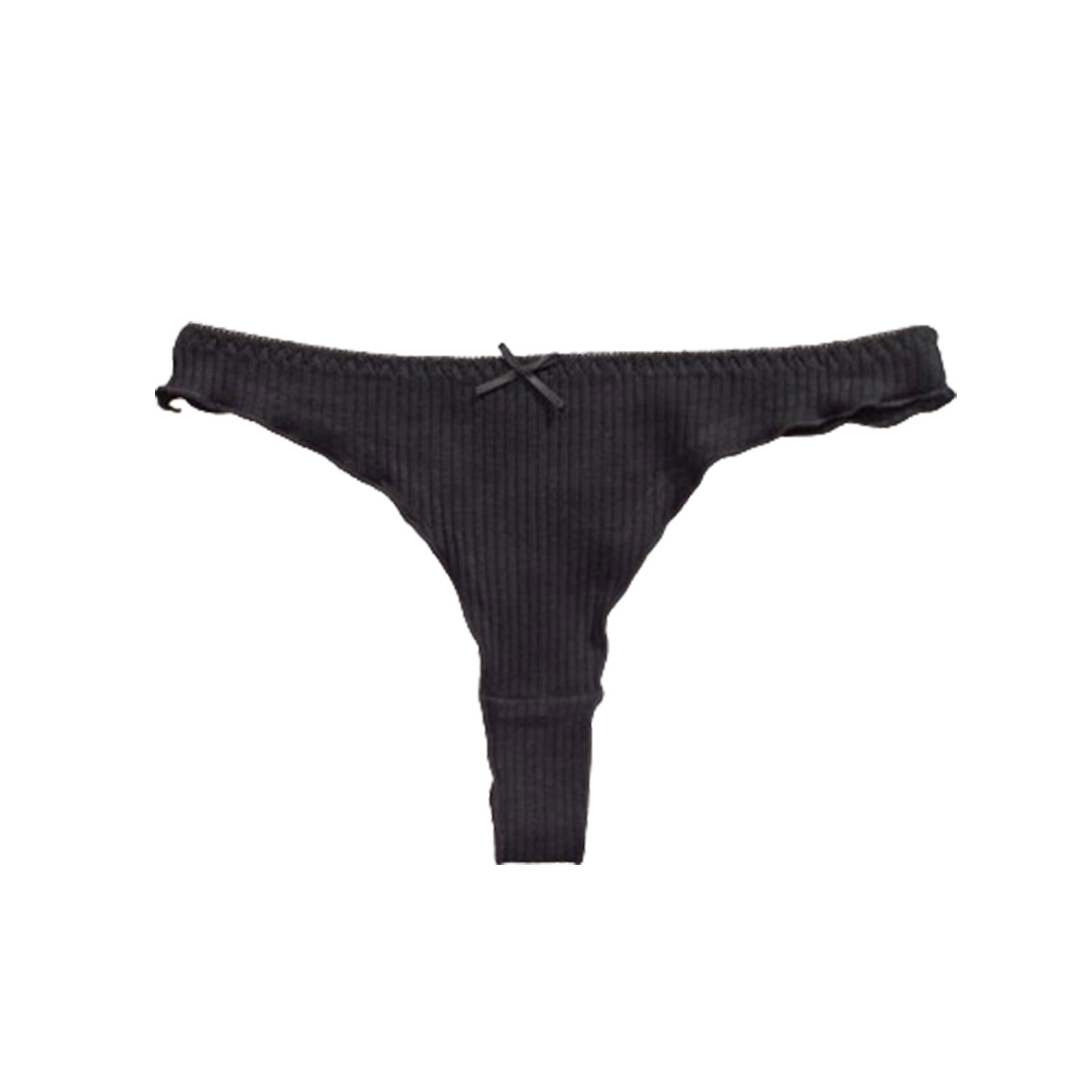 Timegard Thong for Women Low Waist Ribbed Bow-Tie Seamless Comfy ...
