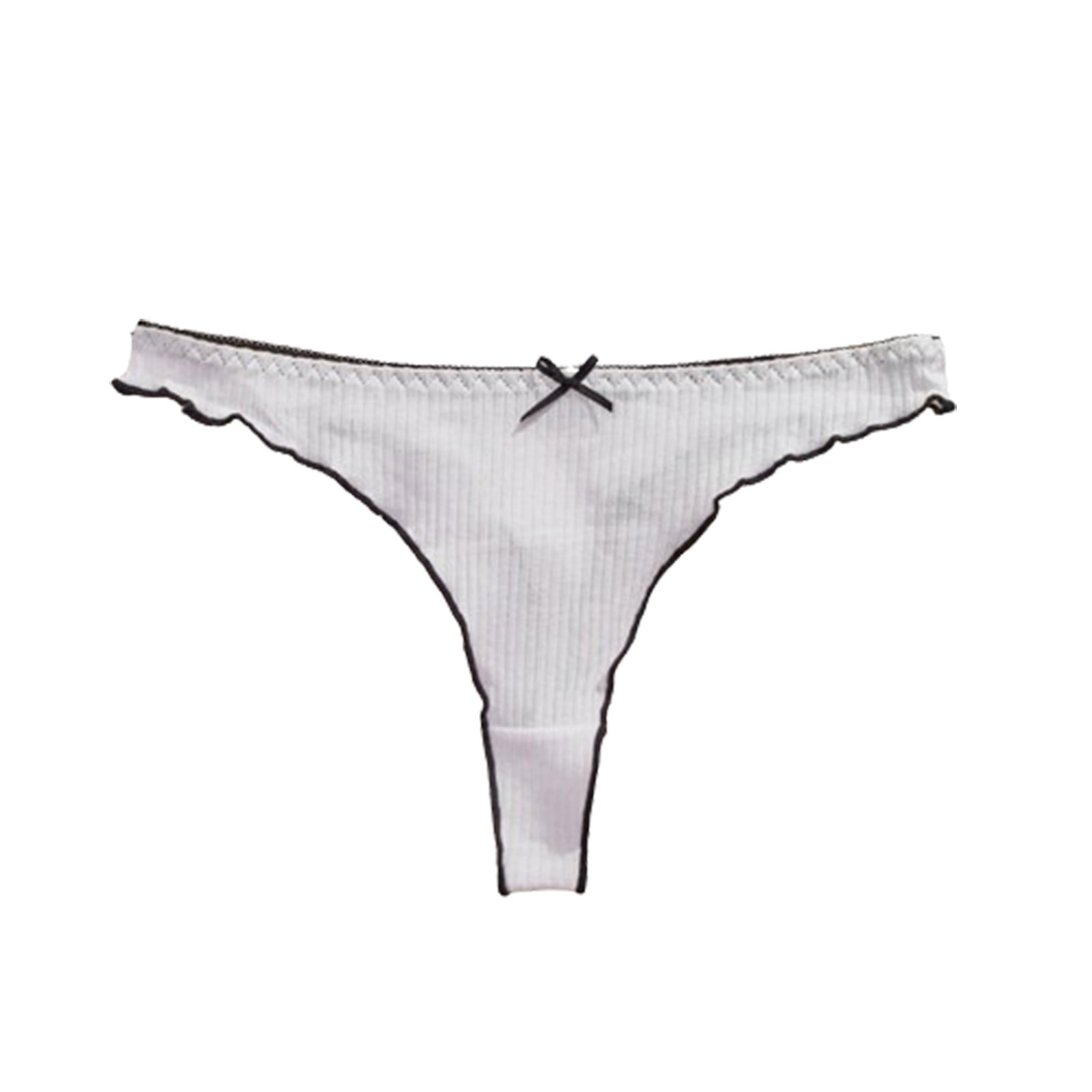 Timegard Thong for Women Low Waist Ribbed Bow-Tie Seamless Comfy ...