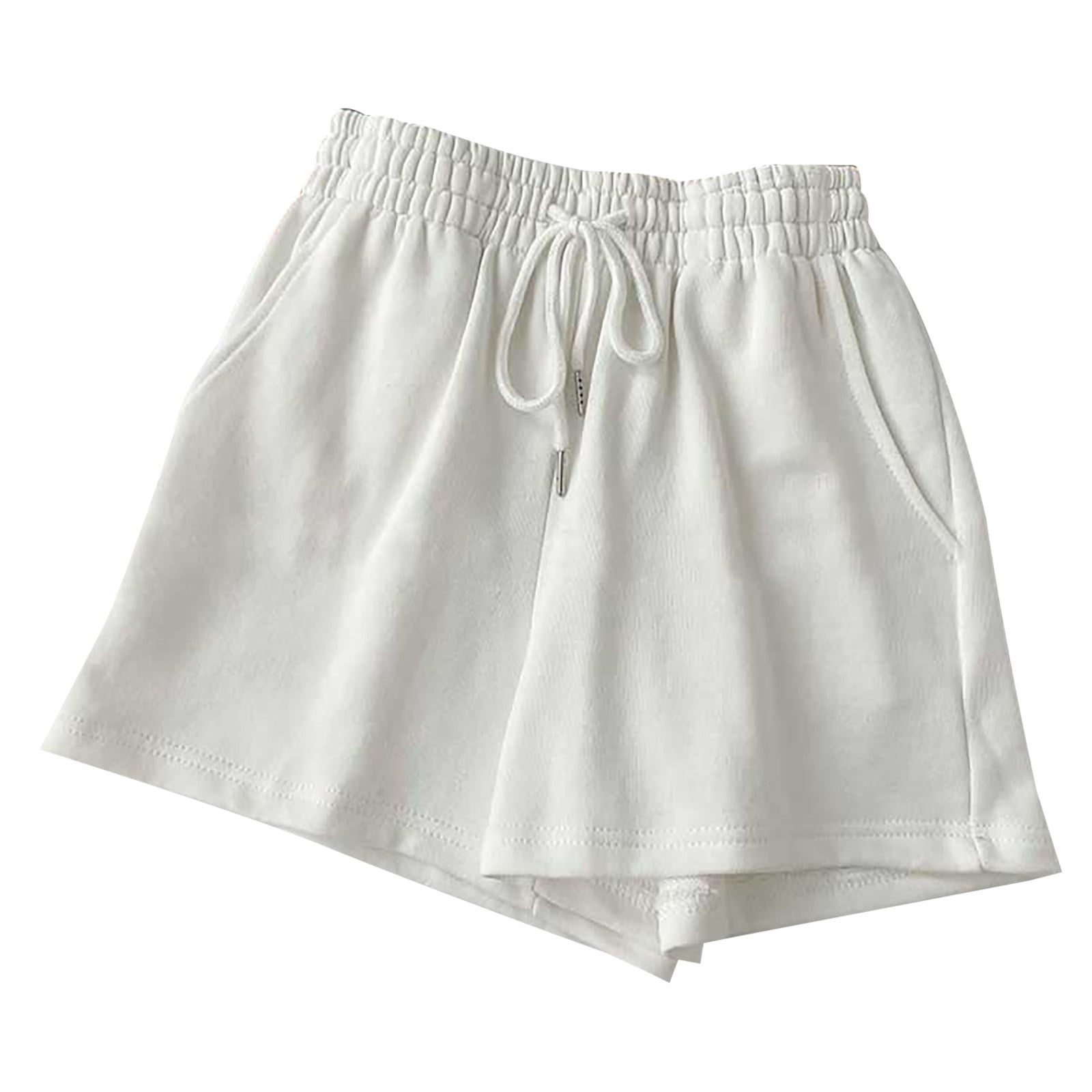 Timegard Womens Sweat Shorts High Waisted Drawstring Running ...