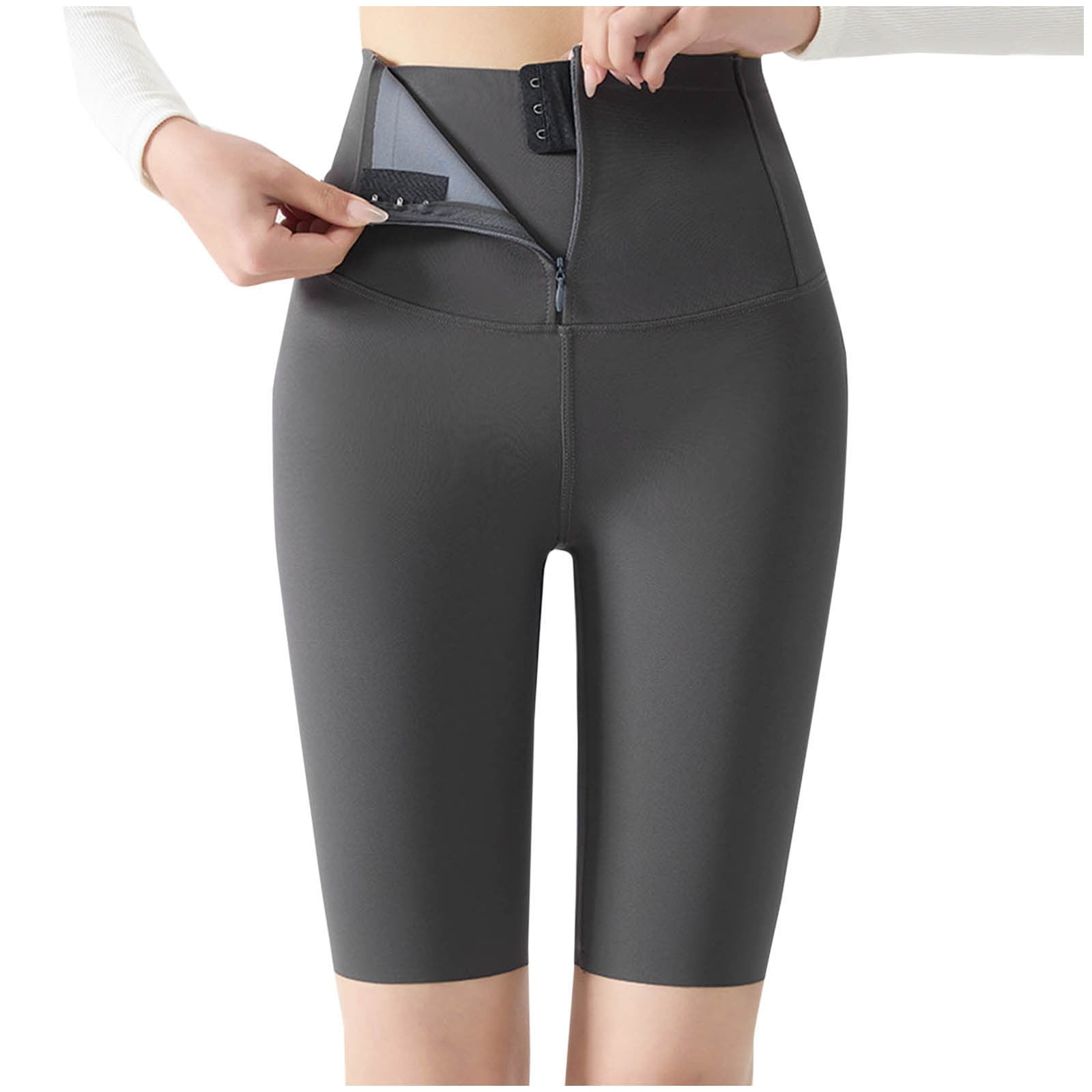 Timegard Workout Shorts Women High Waist Zipper Butt Lifting Belly ...