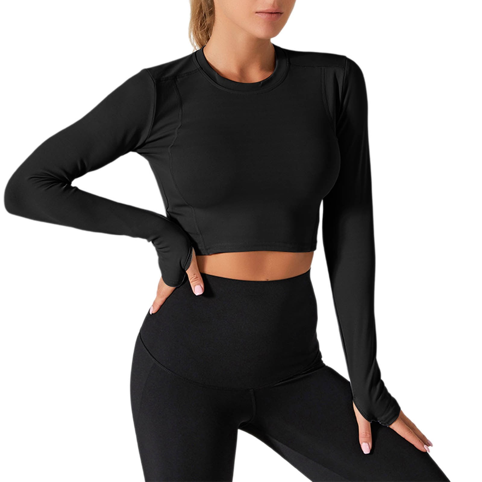 Timegard Workout Tops for Women Sun Protective Long Sleeve Thumb Hole ...