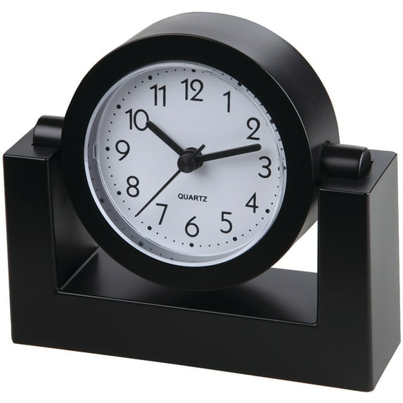 Timekeeper 4-Inch Swivel Black Desktop Clock, TK6851PT - Walmart.com